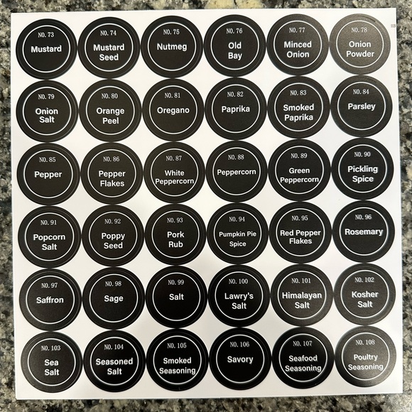 Kitchen | Spice Jar Labels | Poshmark